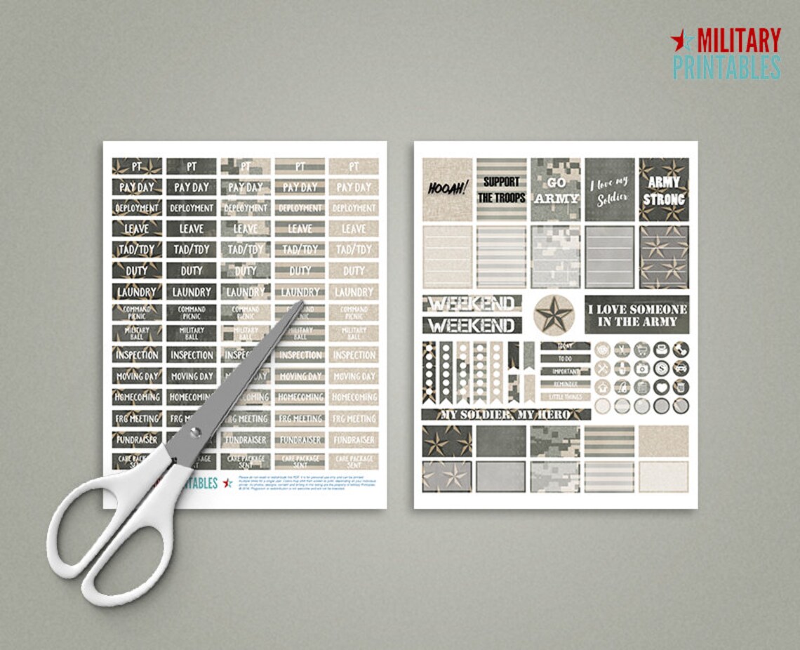 Army Stickers Printable, Military Stickers, Countdown Stickers ...