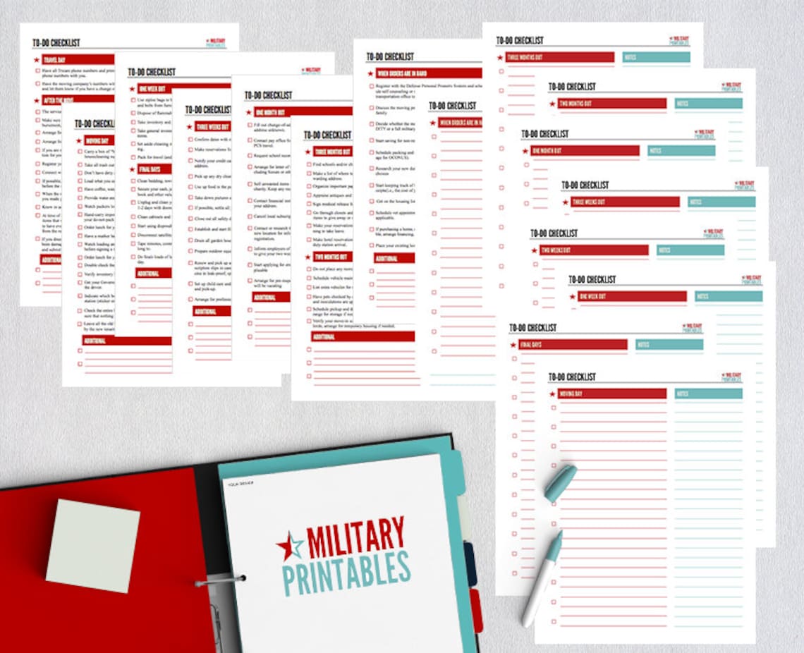 PCS Binder Printable, Military Move Planning Kit, PCS Binder and ...