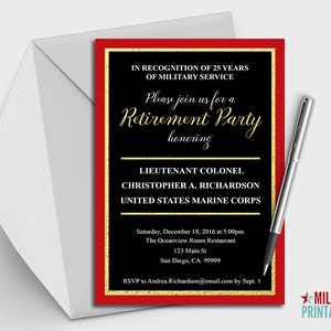 Marine Corps Retirement Party Invitation Printable Editable - Etsy