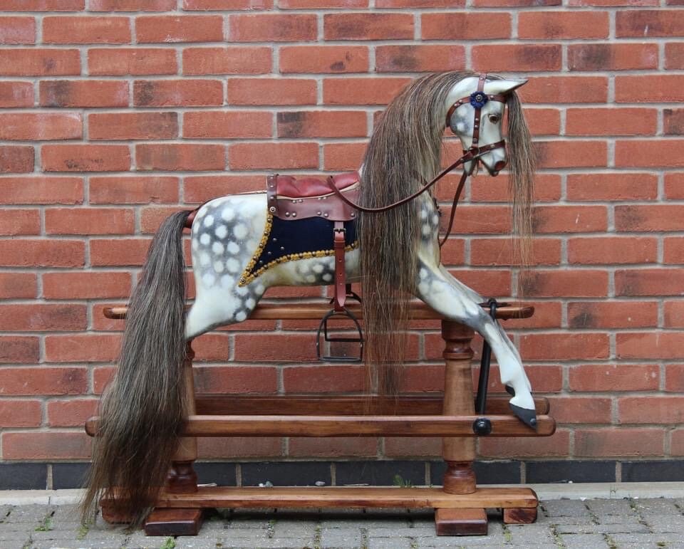 Antique Rocking Horse, Traditional Wooden J&G Lines Circa 1890-1900 ...