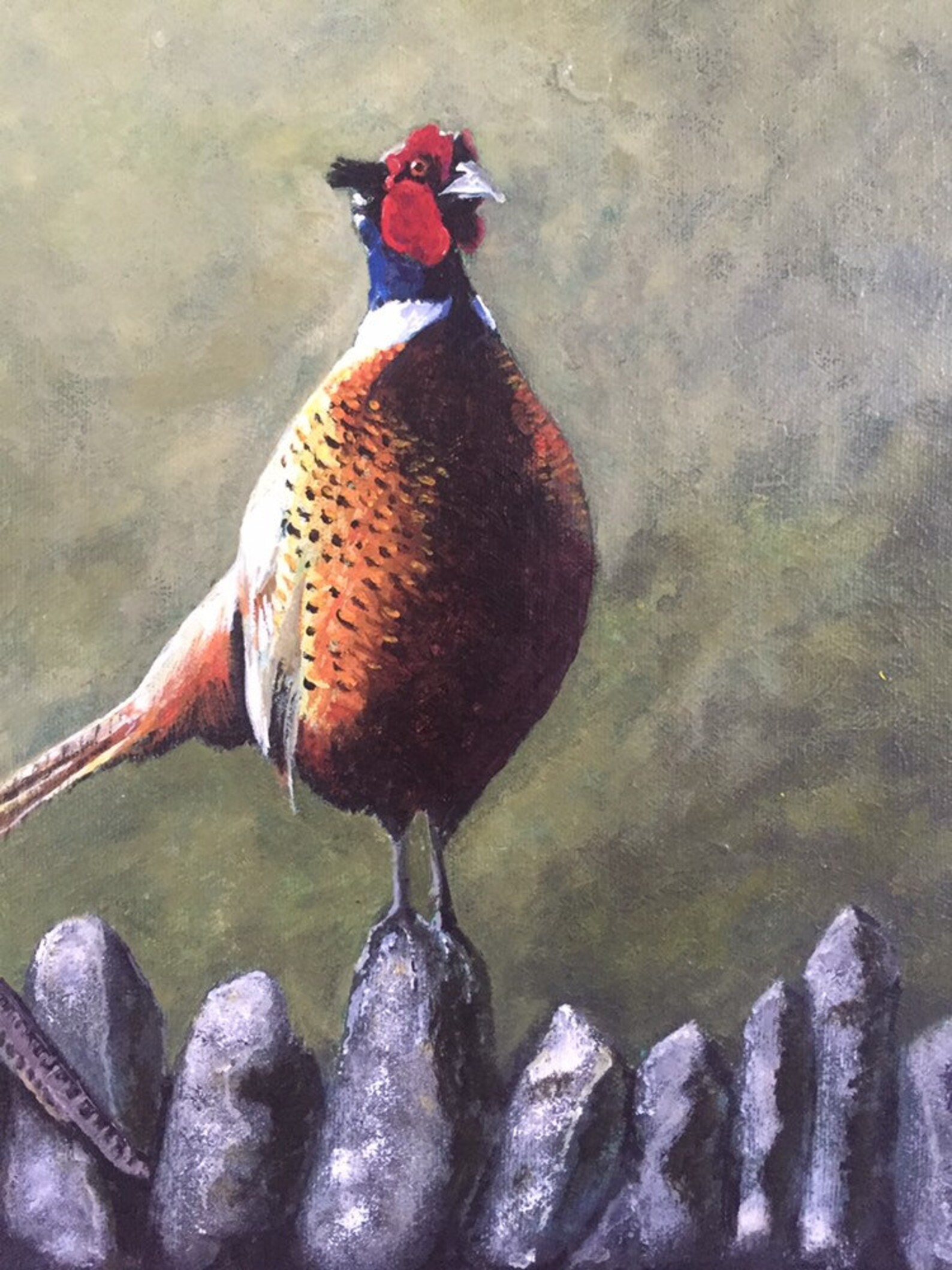 Pheasant Painting, Framed or Unframed, Original Acrylic on Canvas, UK ...