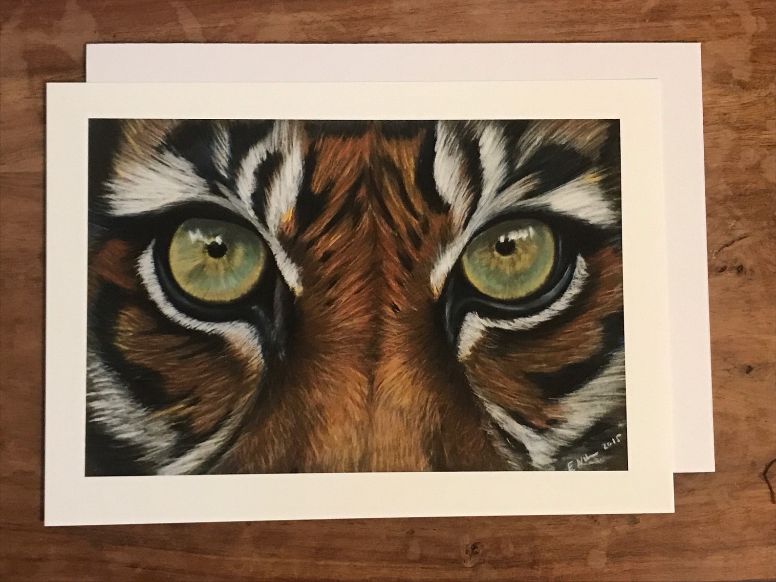 Small Tiger Print, 5 X 7, A5 or A4, Original Art, Support Endangered ...