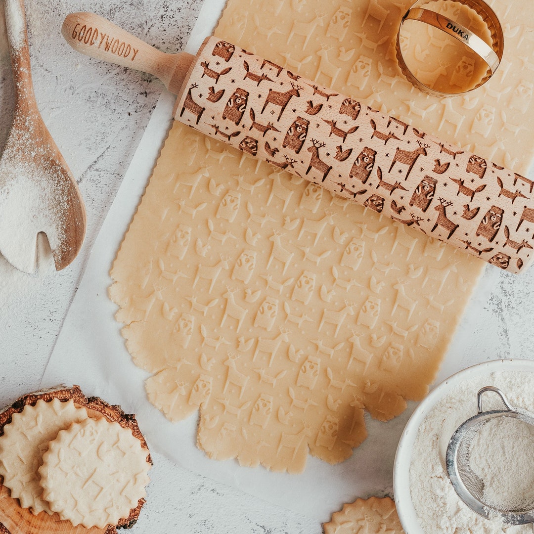 FOREST ANIMALS Rolling Pin Embossing Rolling Pin Engraved - Etsy