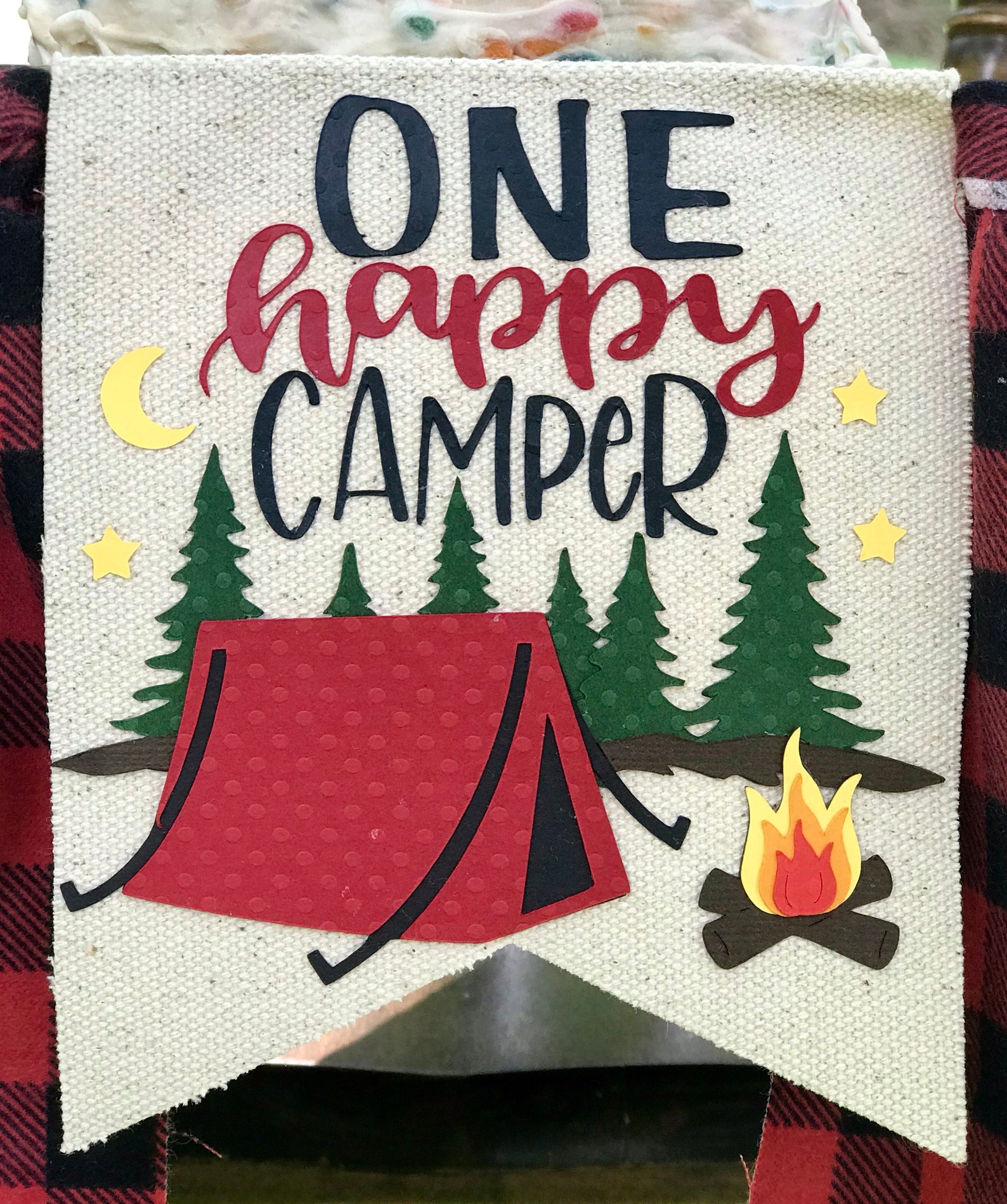 ONE HAPPY CAMPER Highchair Banner Camping High Chair Banner - Etsy