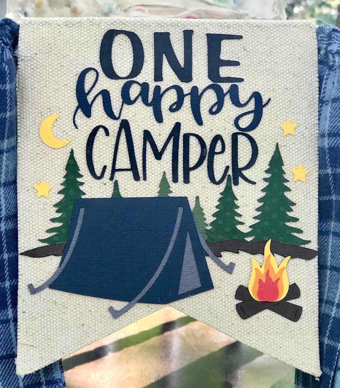 ONE HAPPY CAMPER Highchair Banner Camping High Chair Banner - Etsy