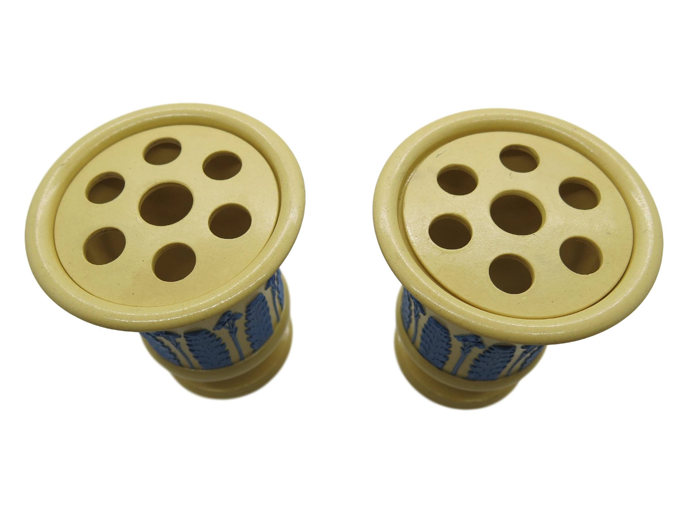 Pair 1800s Wedgwood Vases With Lids Buff Cane Ware Smear | Etsy