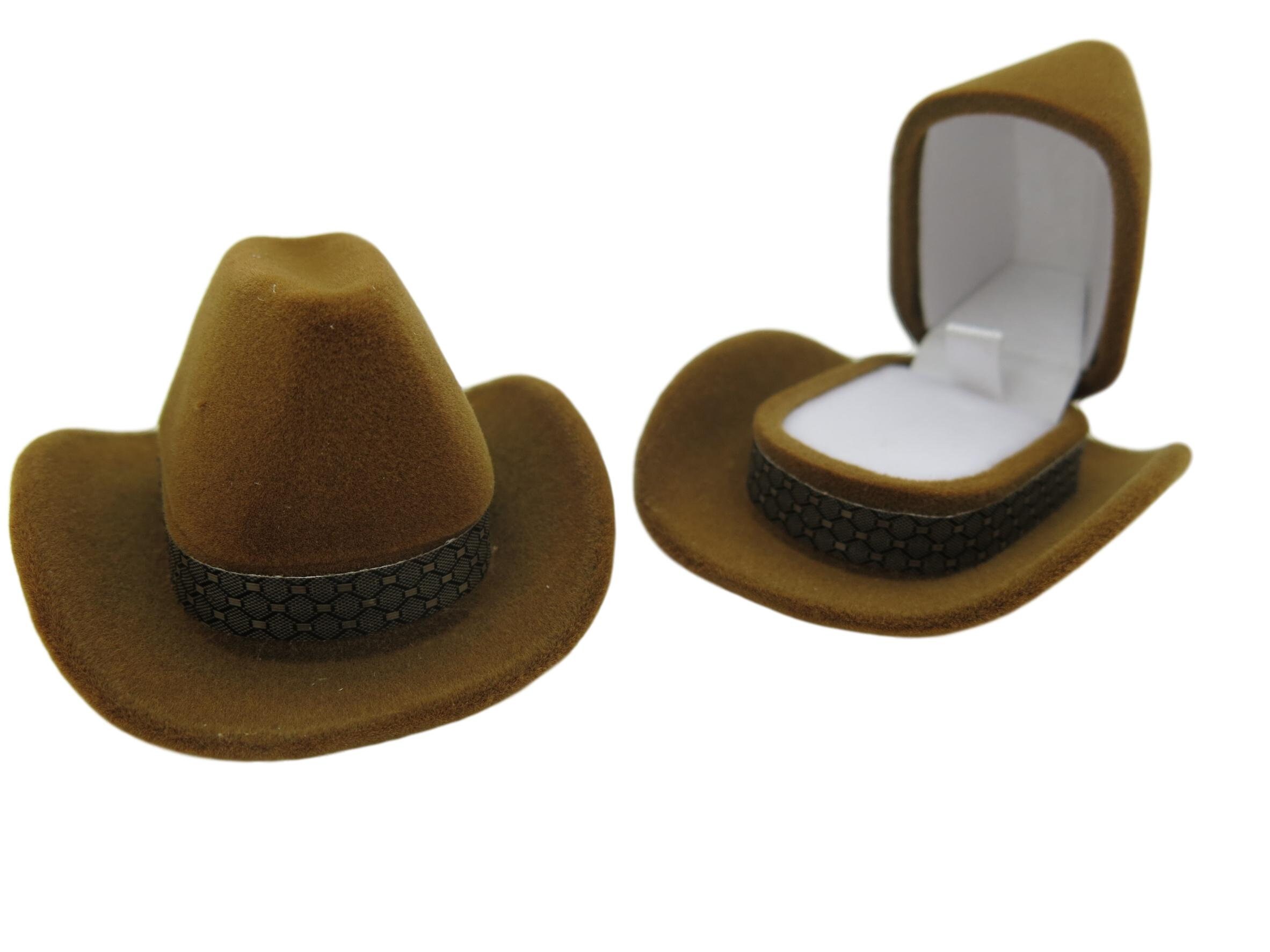 Velvet Cowboy Hat Ring Gift Box Line Dancer Case Stud - Etsy
