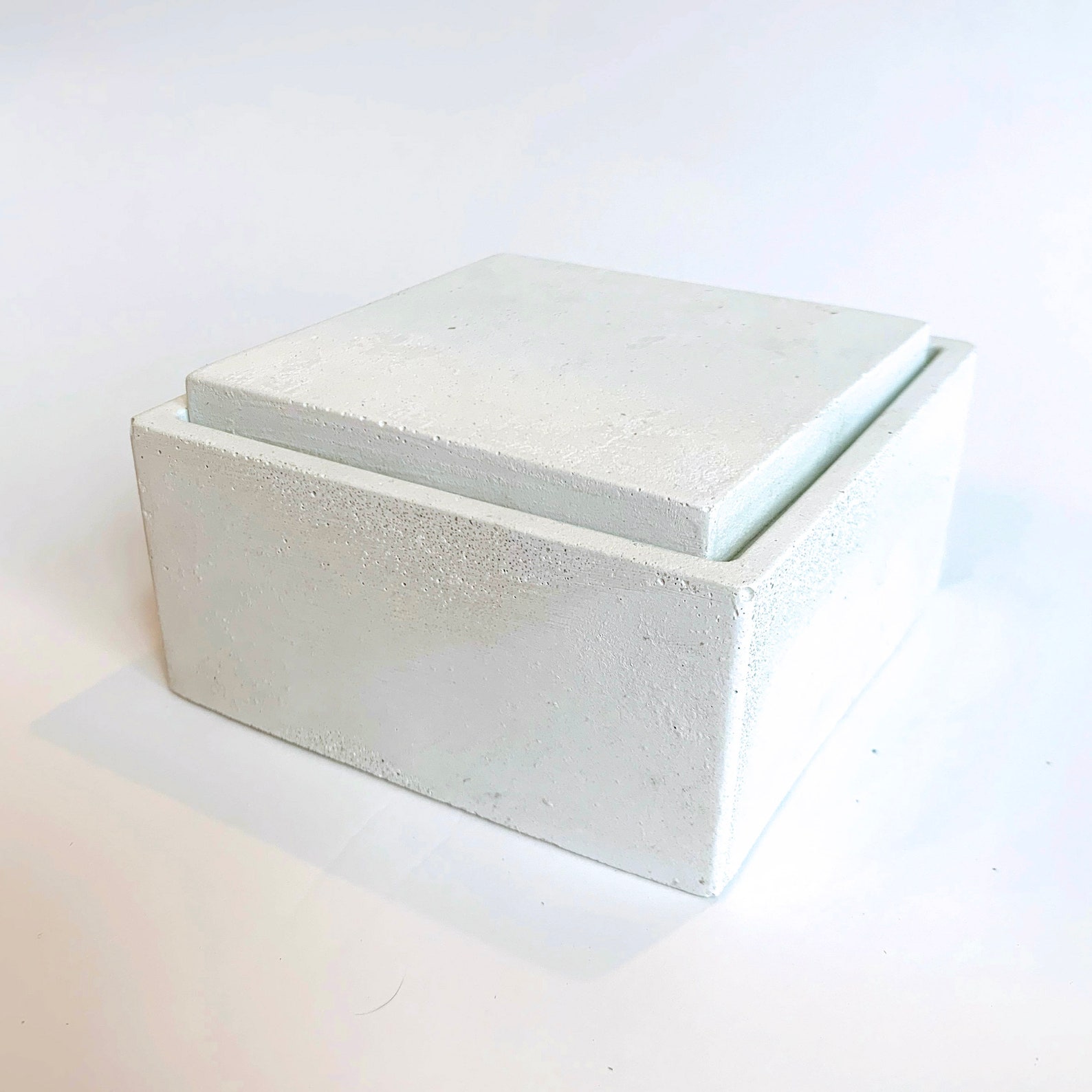 Concrete Box With Concrete or Cherry Wood Lid - Etsy
