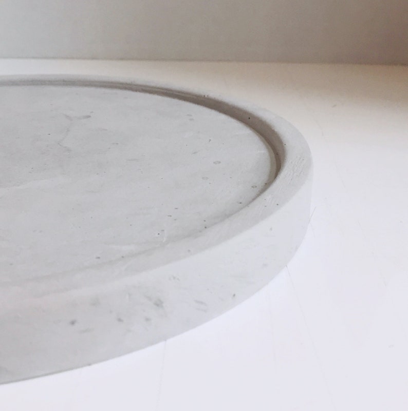 Round Concrete Tray 7.5 Inch/ Desk Tray / Key Tray / Jewelry Dish ...