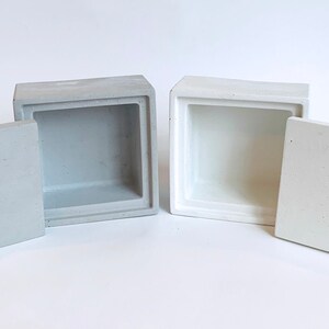 Concrete Box With Concrete or Cherry Wood Lid - Etsy