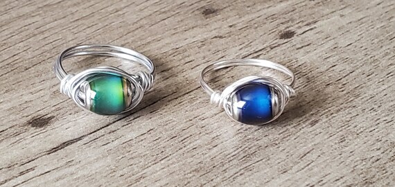 Mood Ring Silver Mood Ring Color Changing Ring Boho Style Mood | Etsy