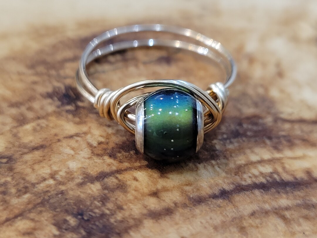 Mood Ring Silver Mood Ring Color Changing Ring Boho Style Mood - Etsy