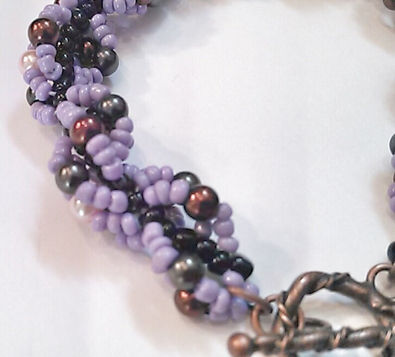 Spiral Rope Bracelet Purple and Wine Beadwork Bracelet - Etsy