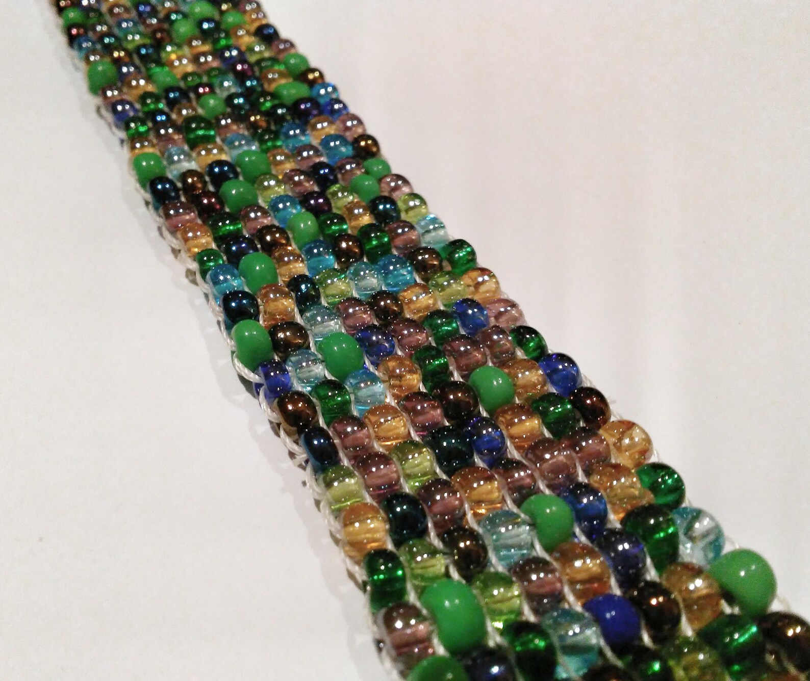 Dark Toned Glass Seed Bead Bracelet Luminescent Black - Etsy