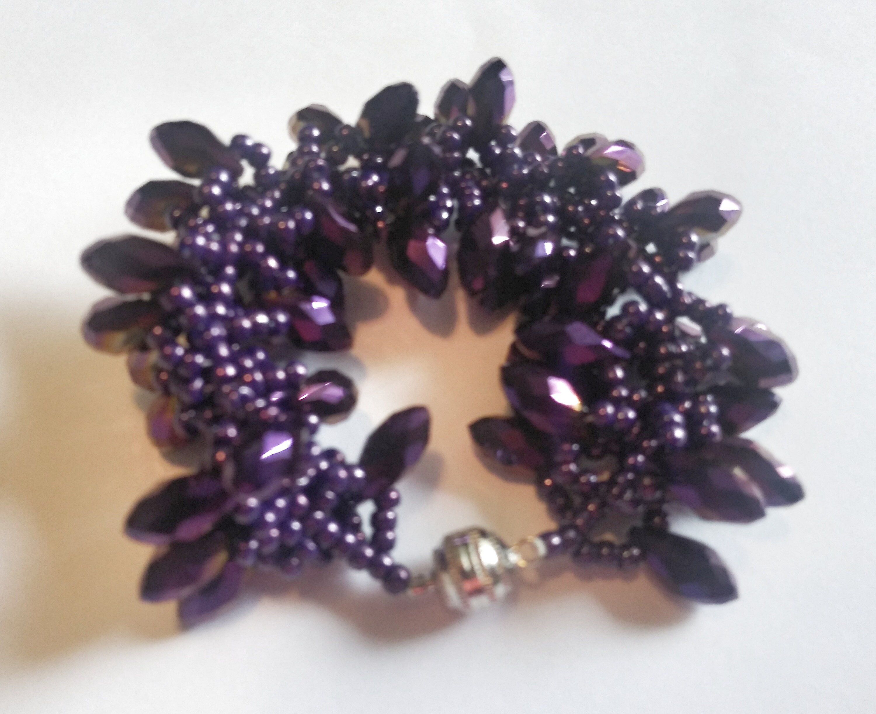 Elegant Dark Purple Bracelet - Festive Purple Teardrop Bracelet ...