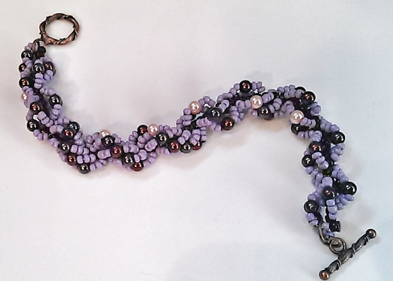Spiral Rope Bracelet Purple and Wine Beadwork Bracelet - Etsy