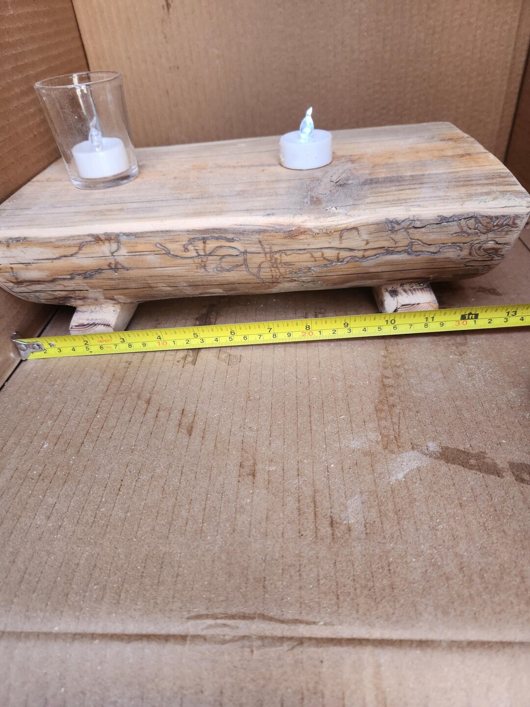 Wood Table Riser / Pedestal, Rustic Party Tray Elevator, Farmhouse ...