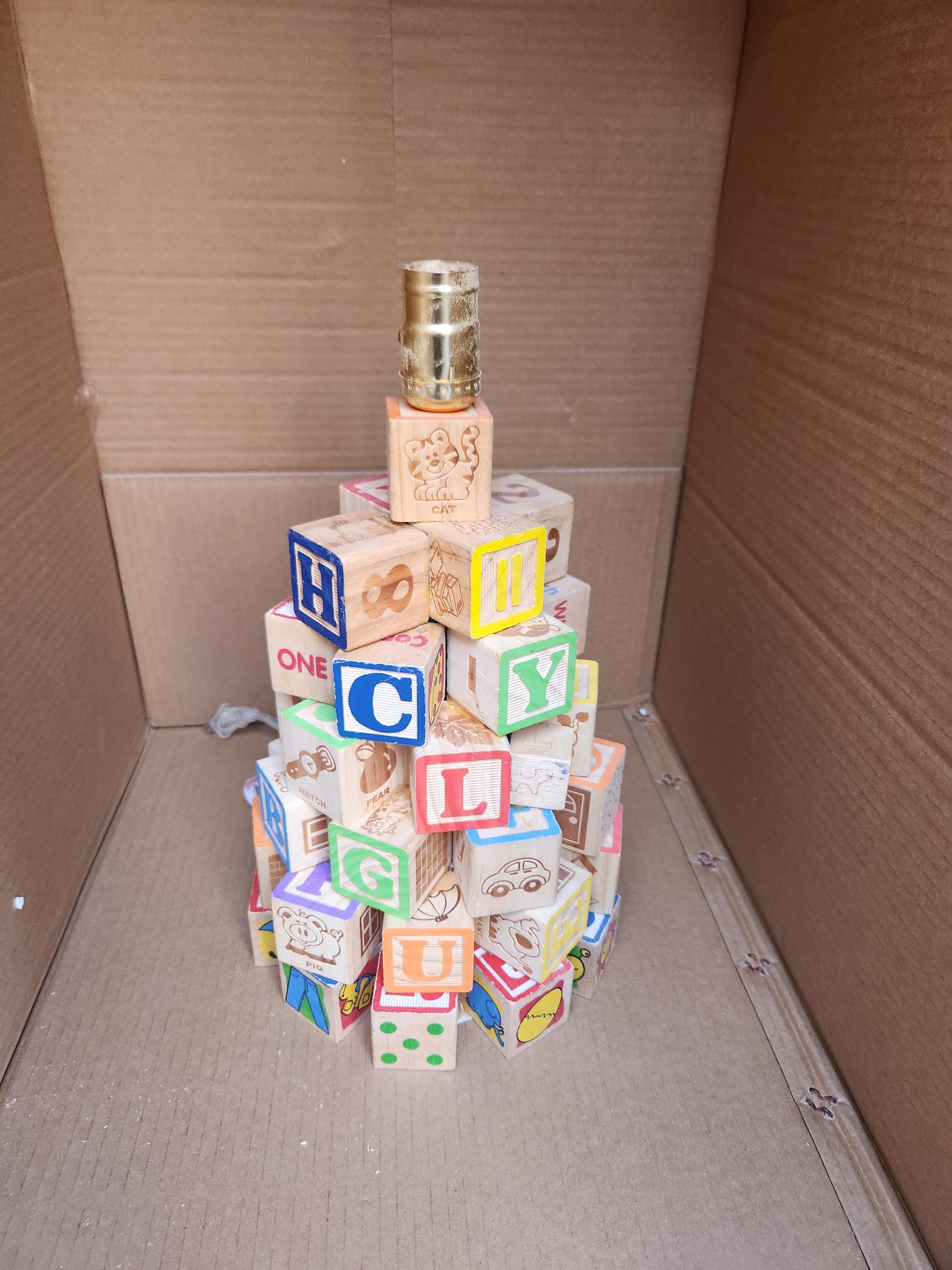 Child Lamp, ABC Building Blocks, 3D Art, Repurposed ABC Blocks, Baby ...