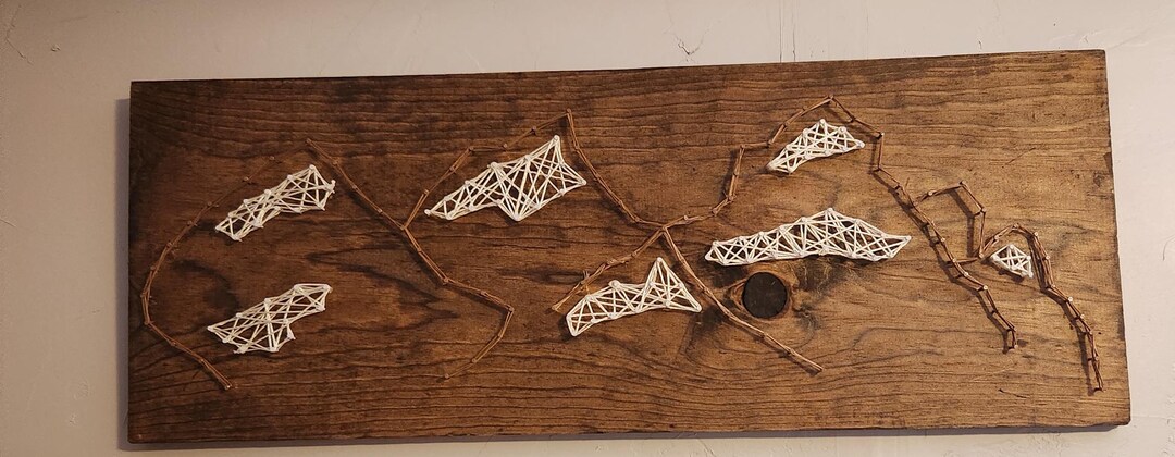 Snow Covered Mountain Scene Wood Wall Art, 3d Art, Wall Decor String ...