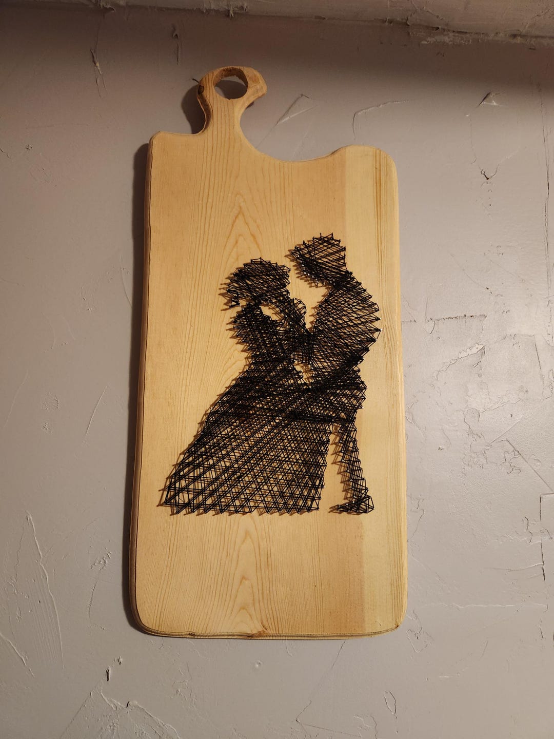 Lovers Embrace String & Pin Art, Pine Charcuterie Board, Wall Art ...