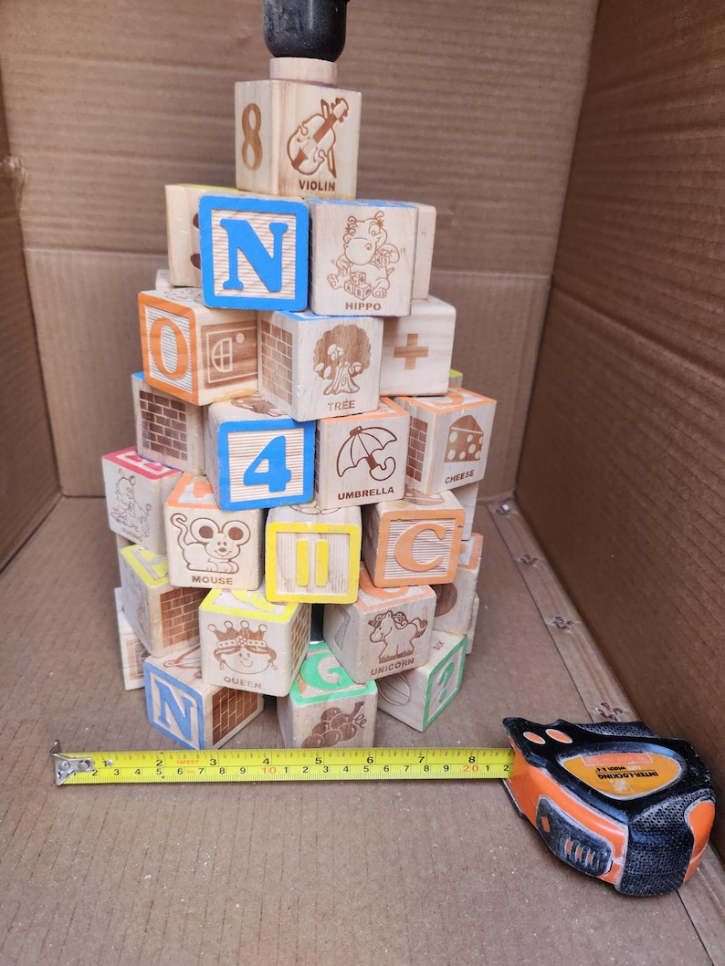 Child Lamp, ABC Building Blocks, 3D Art, Repurposed ABC Blocks, Baby ...