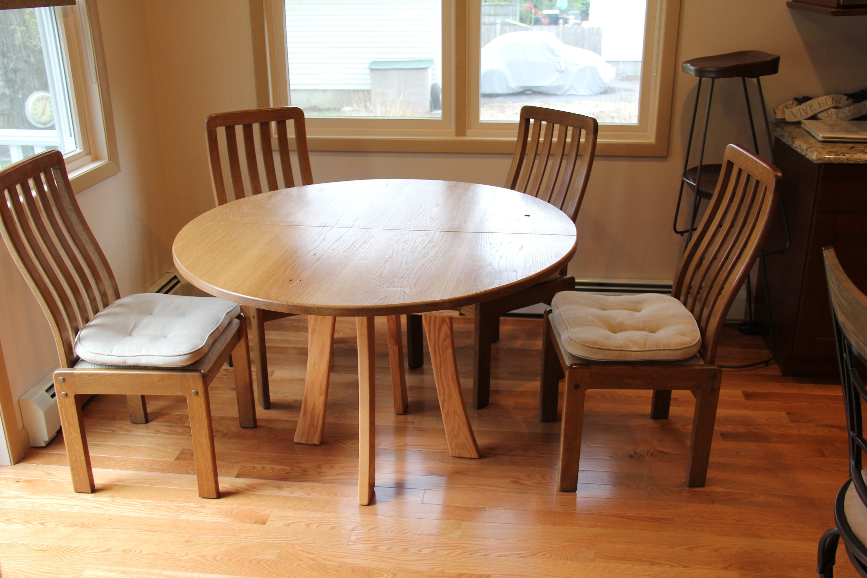 Round White Oak Kitchen/Dining Table | Etsy