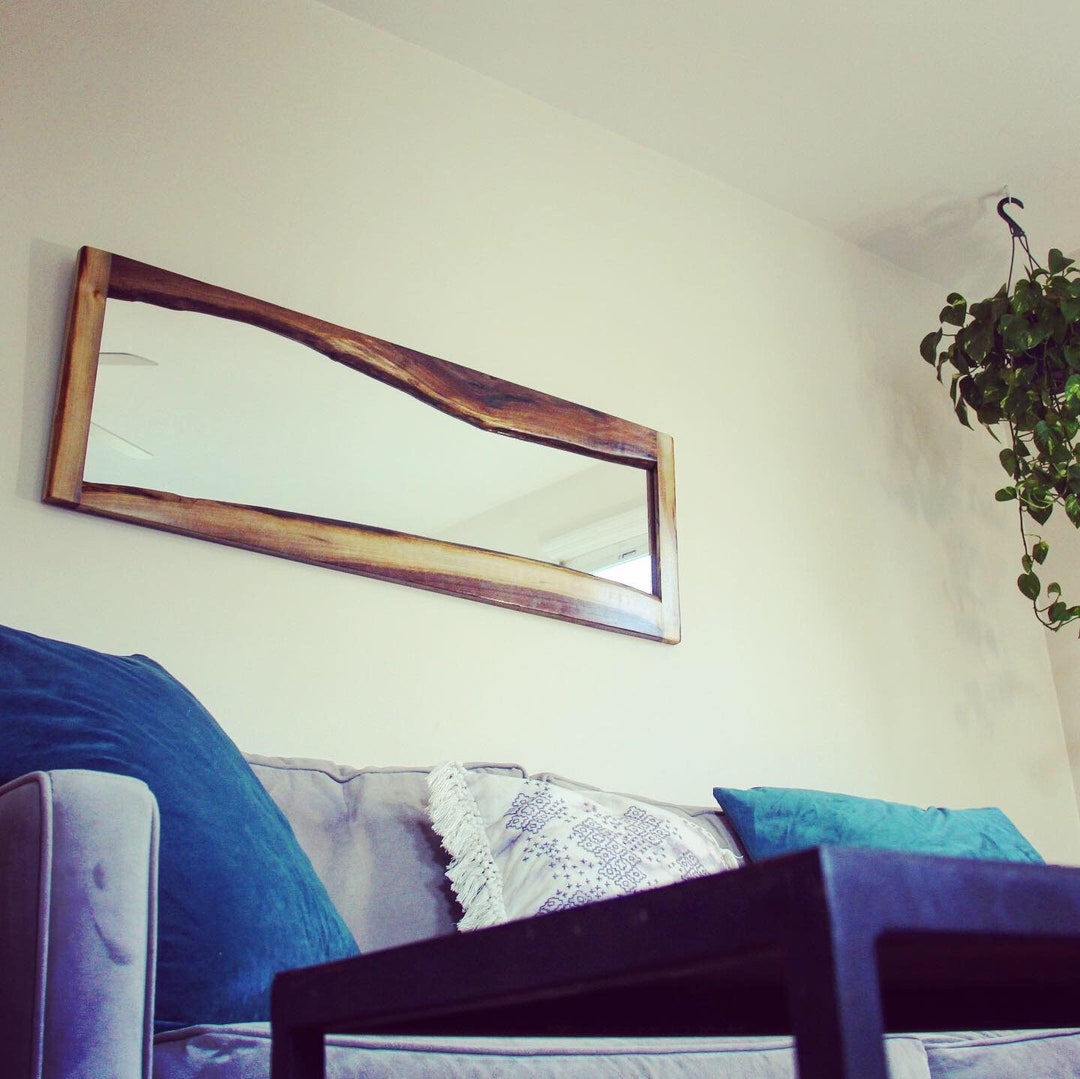 Mirror Live Edge Black Walnut Mirror: Modern/elegant Design for Wall or ...