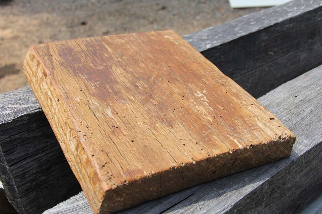 Rustic Barn Wood Art Base Block 10" X 8" Barn Wood Beam Shelf Reclaimed ...