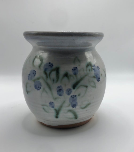Painted Blueberries Stoneware Jar - Etsy