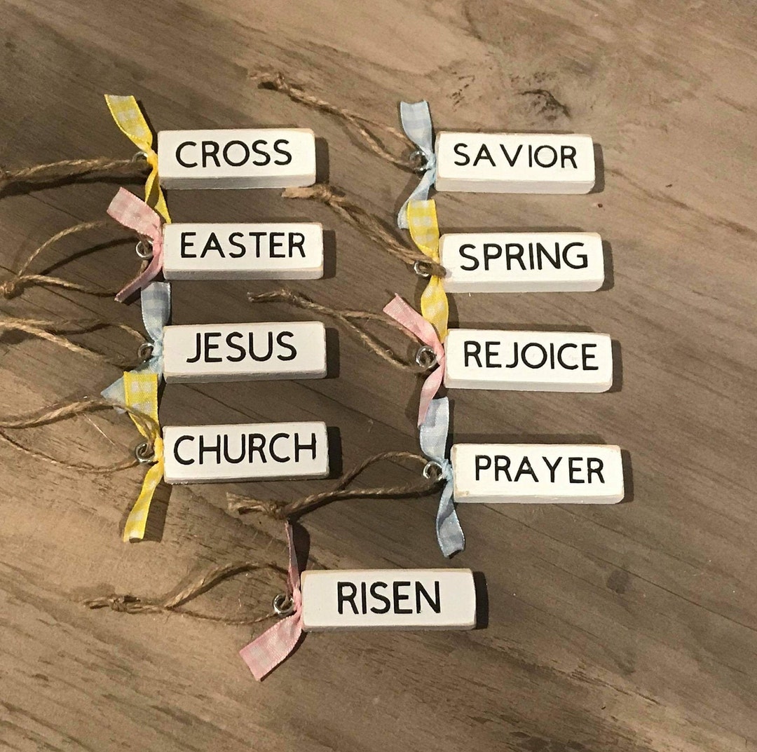 Easter Ornaments Religious Easter Ornaments Wood Block Easter Ornaments ...