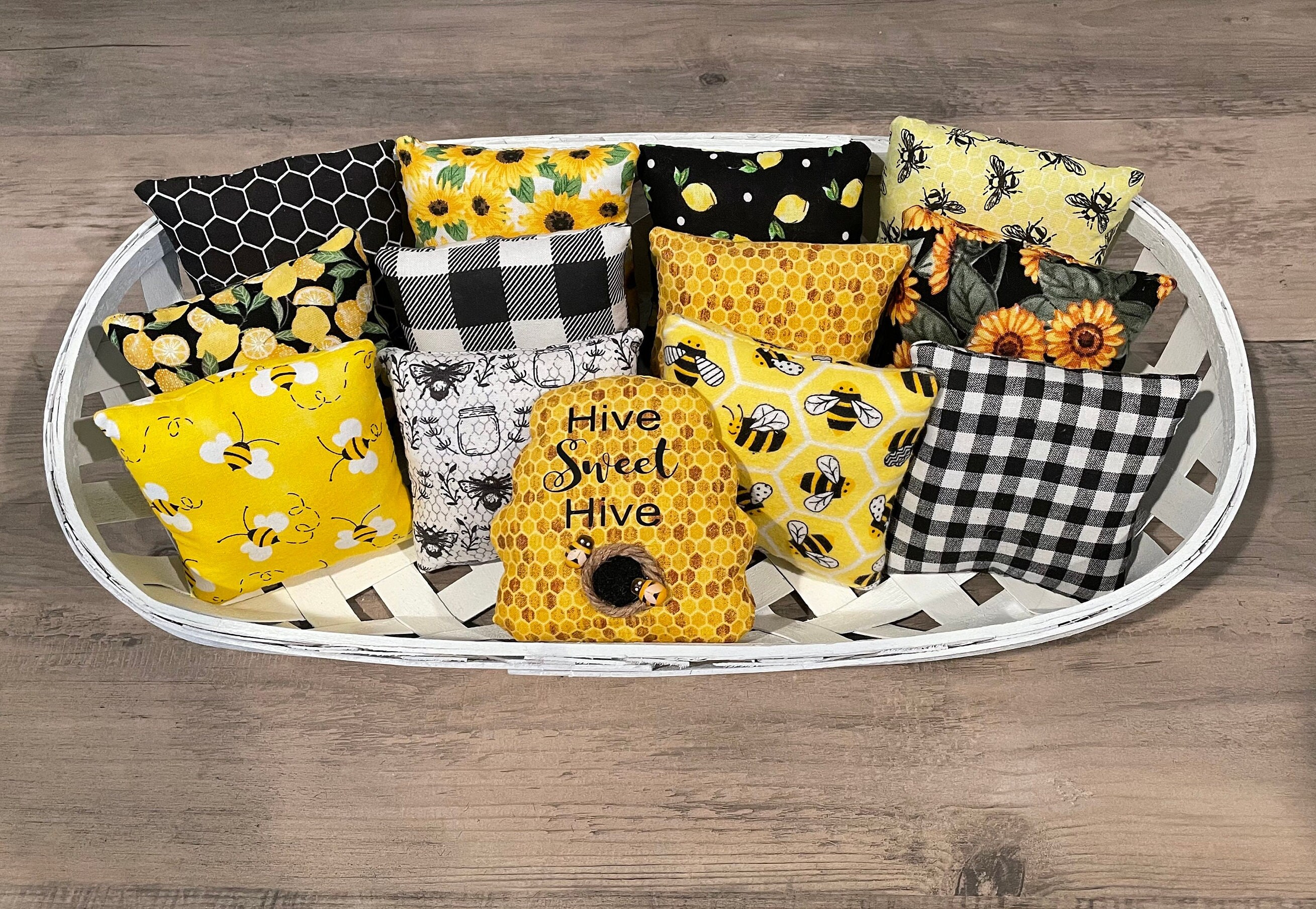 Bee Tiered Tray Pillows Mini Bee Decor Pillows Bee Bowl - Etsy
