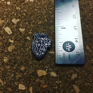 Galaxy Anatomical Heart Mini Enamel Pin - Blue & Silver - Etsy