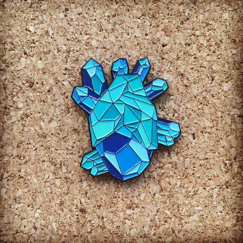 Feelin' Blue Geometric Heart Enamel Pin | Etsy