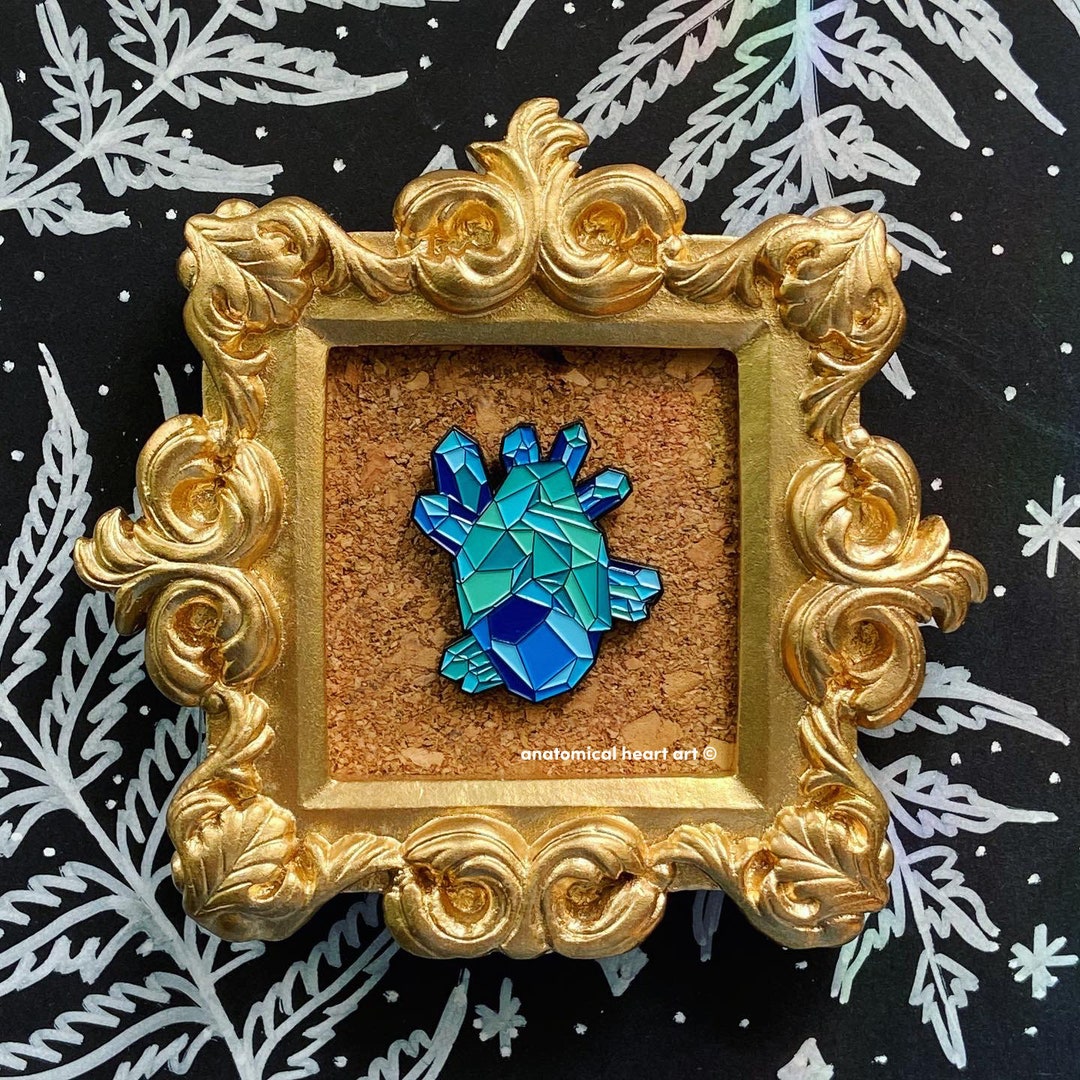 Feelin' Blue Geometric Heart Enamel Pin - Etsy