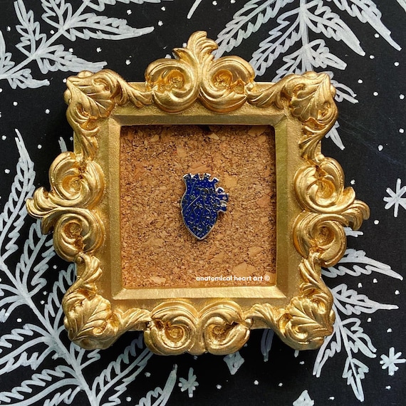 Galaxy Anatomical Heart Mini Enamel Pin Blue & Silver | Etsy