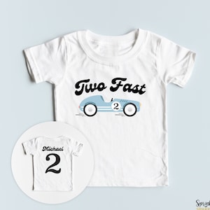 Two Fast Birthday Shirt, Boys Race Car Birthday Shirt, Girls Racecar ...