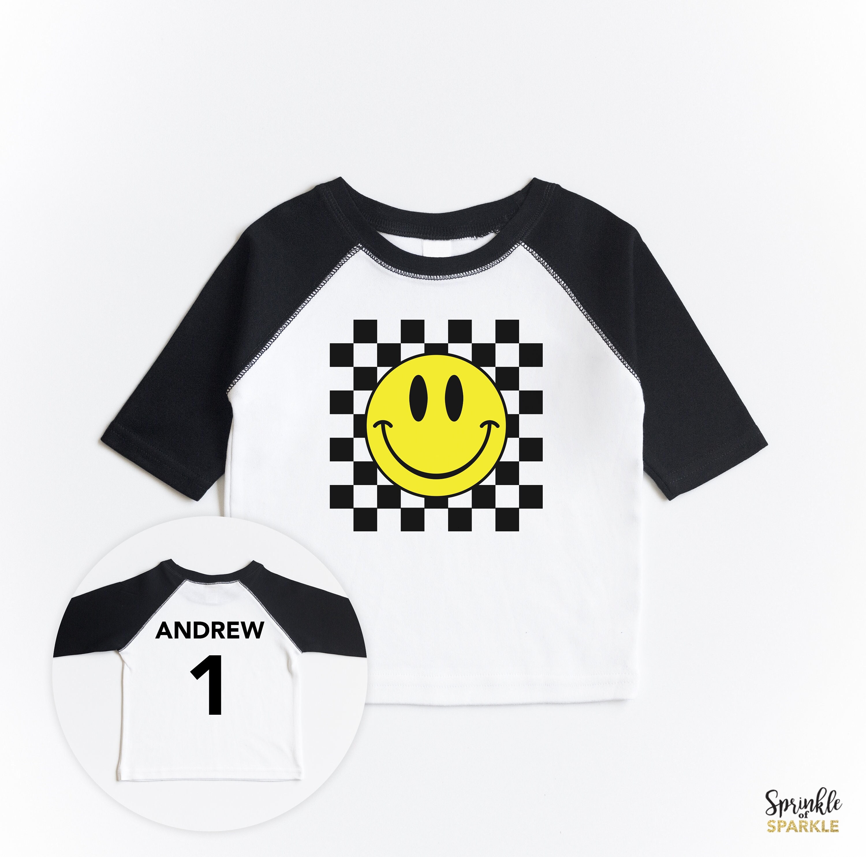 Smiley Face Checkered First Birthday One Birthday Retro Theme - Etsy