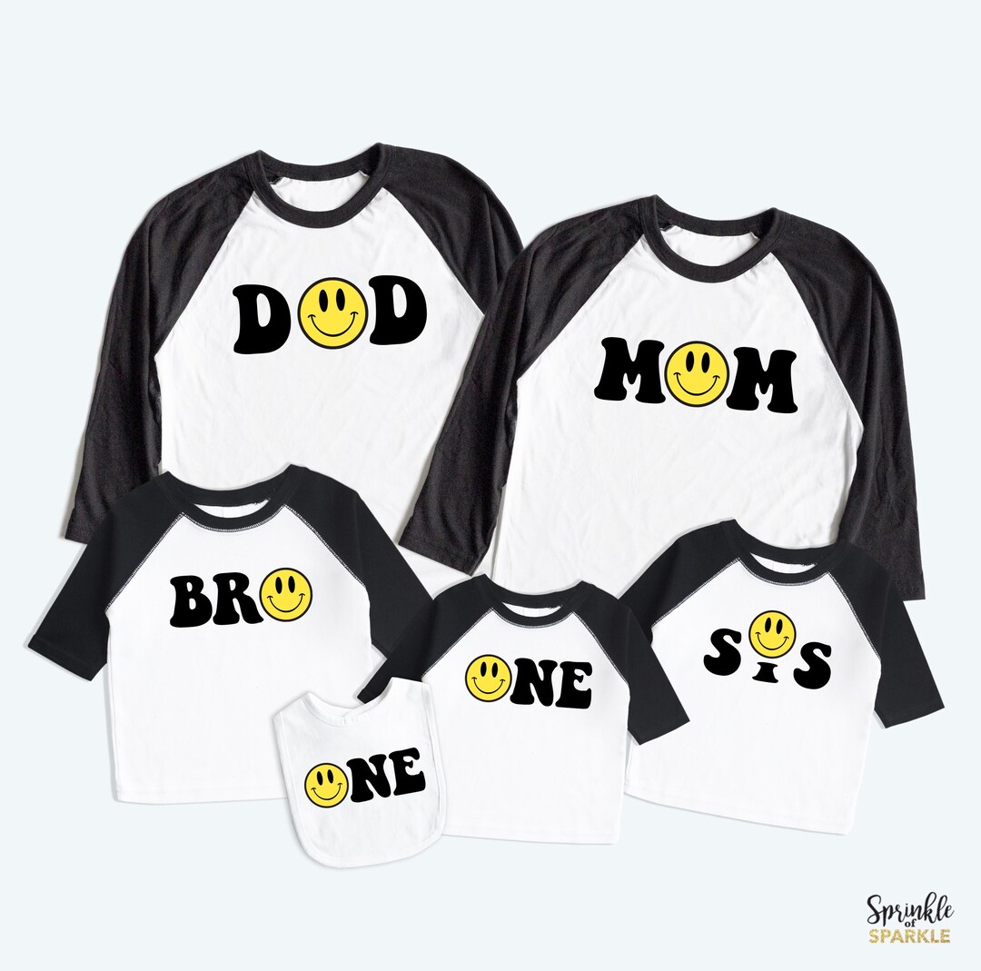 One Smiley Face Matching Set - Smiley Face First Birthday Family Set ...