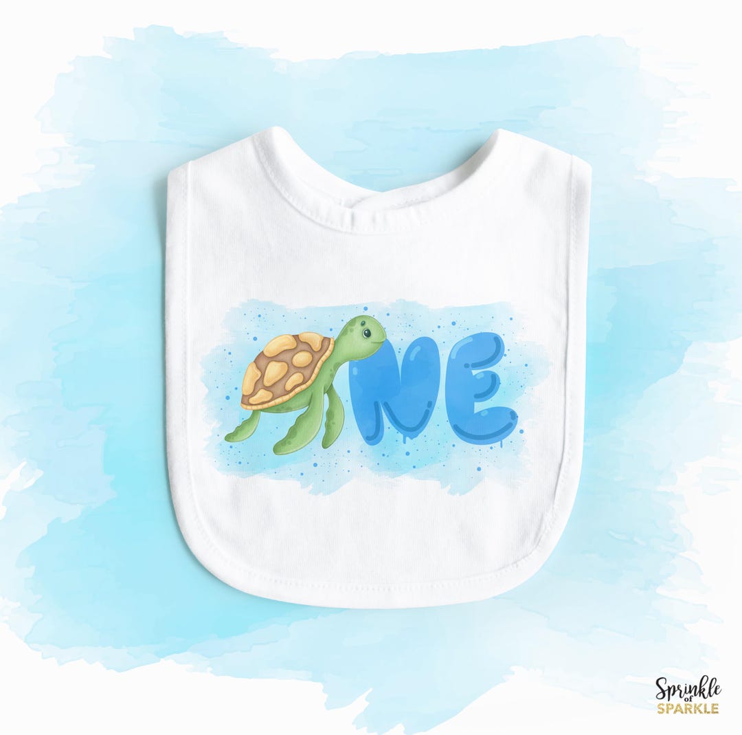 Under the Sea First Birthday Bib, Turtle Birthday Bib Outfit, Boys ...