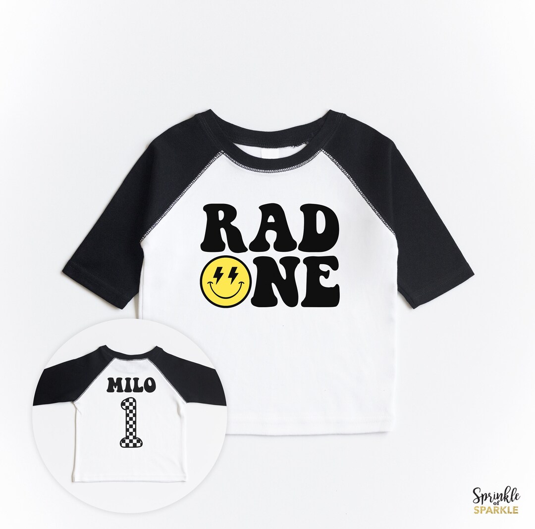 RAD ONE Shirt Smiley Face First Birthday One Birthday Retro Theme ...