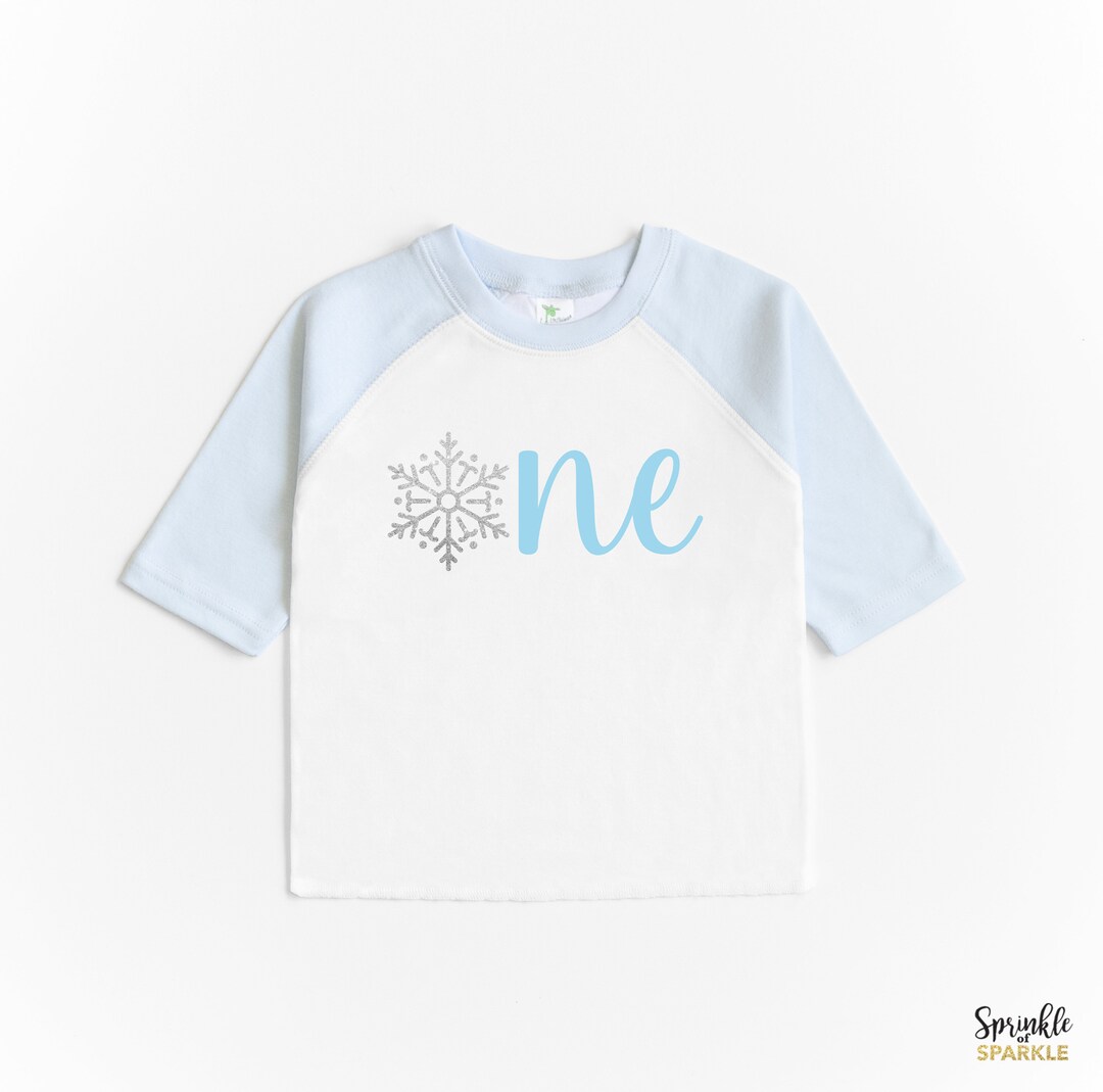 One Snowflake Winter Onederland Theme Glitter Raglan Baseball Shirt ...