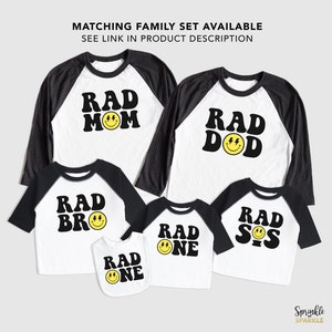 RAD ONE Shirt - Smiley Face First Birthday - One Birthday Retro Theme ...