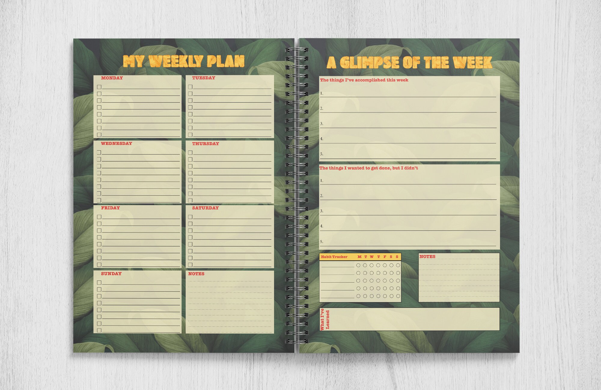 Tropical Themed Bundle Pack Daily, Weekly and Monthly - Etsy