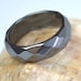 Natural Stone Ring Hematite Solid Gemstone Faceted Band Carved - Etsy
