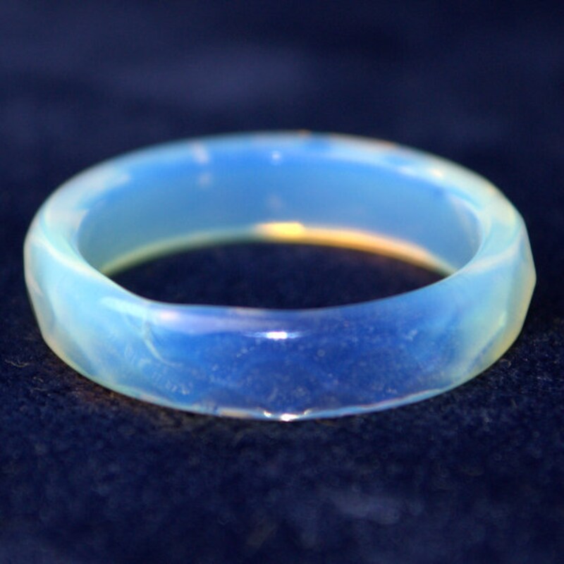 Faceted Carved Stone Ring - Etsy