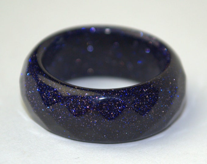 Genuine Blue Sandstone Ring Solid Stone Rings Width 8 Size 7 8 9 10 ...