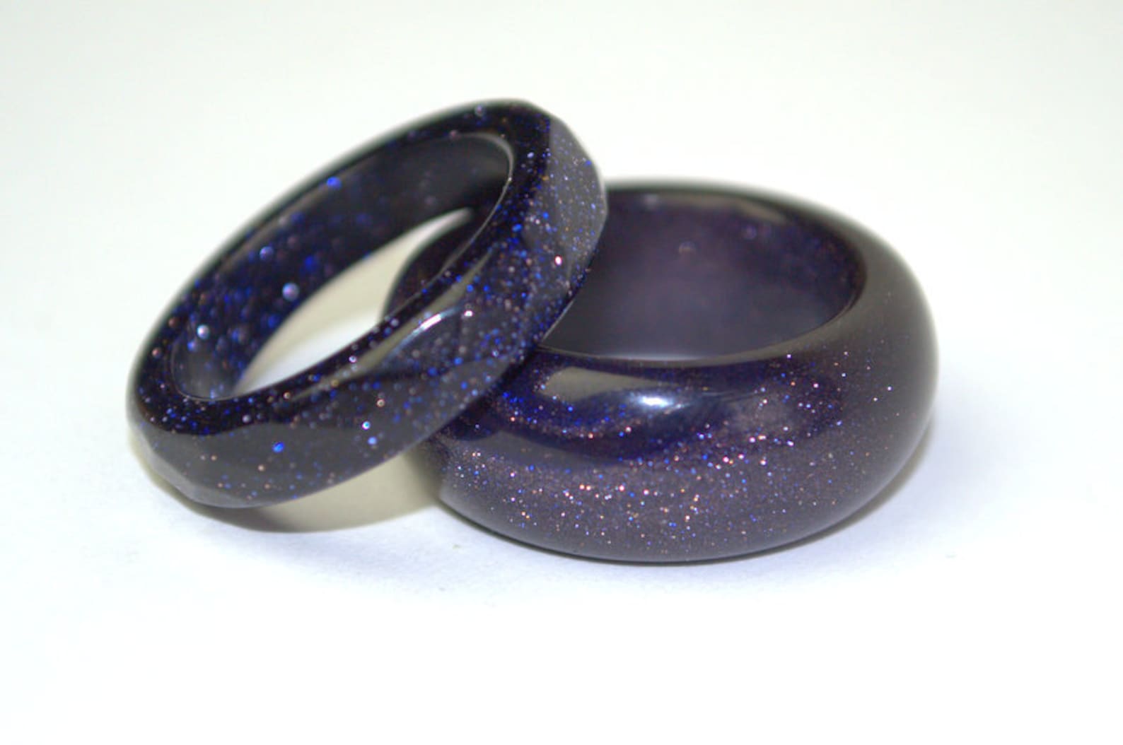 Blue Sandstone Faceted Ring Solid Stone Ring Size 6 7 8 9 10 - Etsy