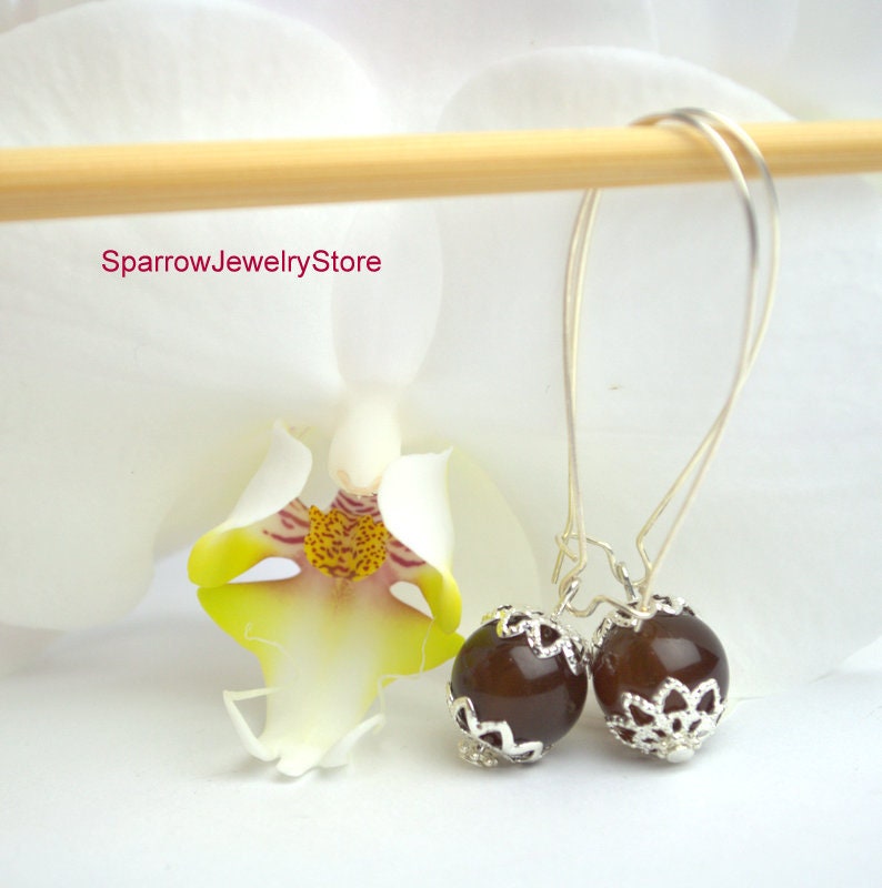Genuine Tiger Eye Earrings Natural Brown Stone Jewelry - Etsy