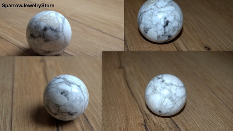Natural White Howlite Crystal Sphere Polished Howlite Crystal - Etsy