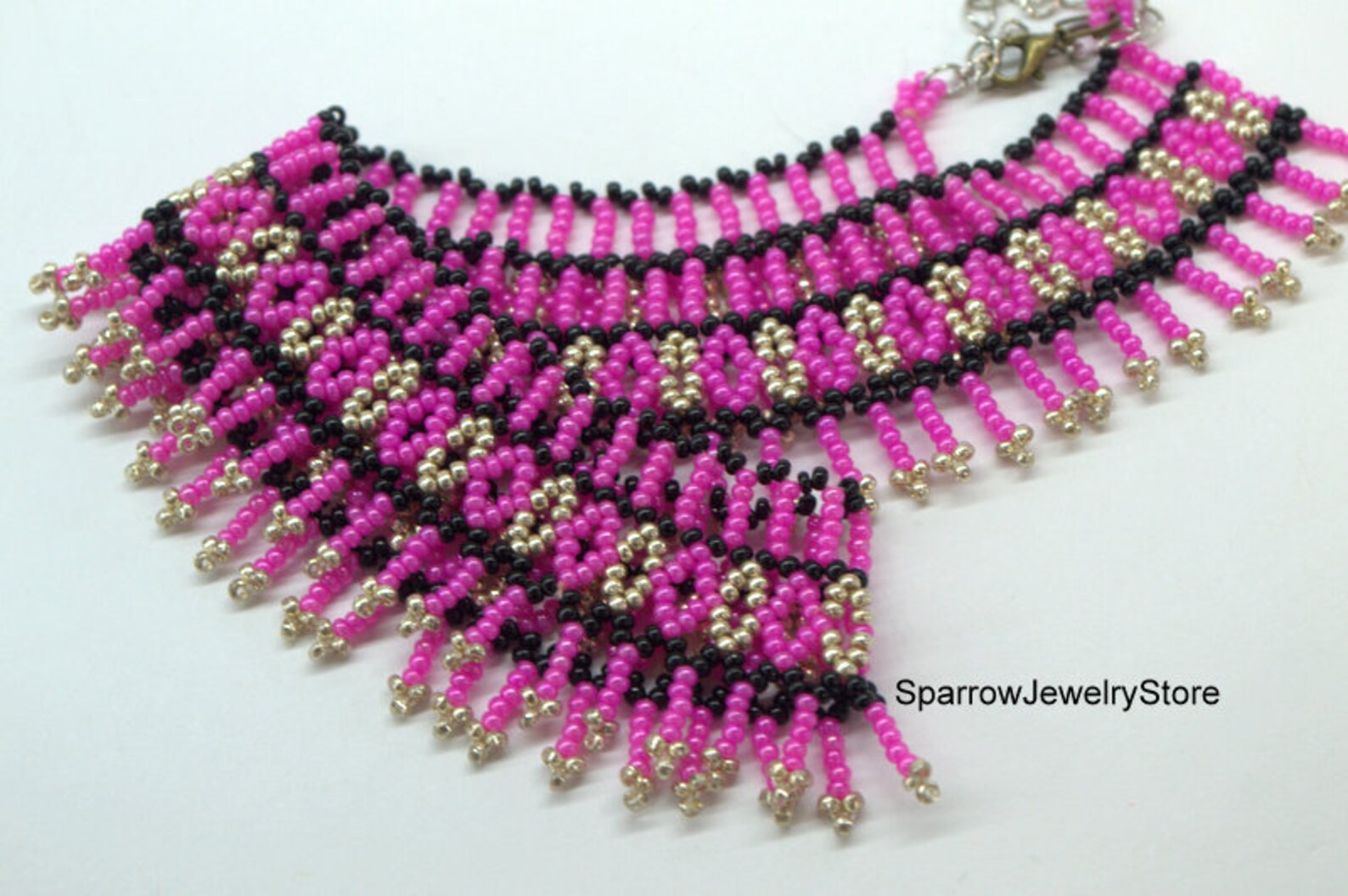 Handmade Seed Beaded Necklace Native Tribal American Necklace - Etsy